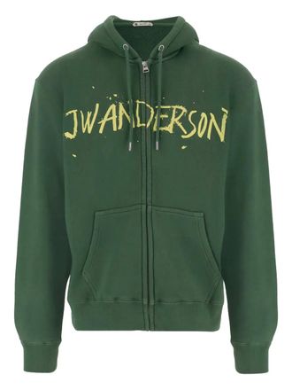 J.W.Anderson Hoodie mit Logo-Print - Gr&uuml;n