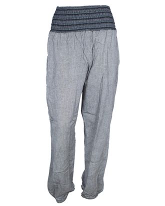 vishes Alternative Bekleidung - Leichte Damen Chino Haremshose mit dehnbarem Bund Taschen grau