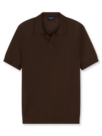 Olymp Poloshirt Strick Casual mit geripptem Kragen, unifarben