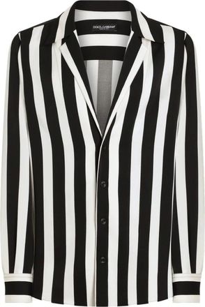 Dolce & Gabbana Homme, Chemises, Noir, Taille: XL Chemise Noire &agrave; Boutons sur Revers