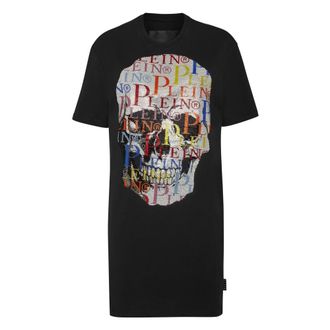 Philipp Plein Femme, Robes, Noir, Taille: 38 FR T-shirt Dress Short Skull