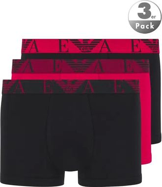 Emporio Armani Herren Trunks rot Baumwolle unifarben