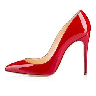 EDEFS Escarpins Femme - Sexy Talon Haut Aiguille - Stileoo High Heel Chaussures - Bout Fermé - Rouge - Taille 37