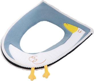 Cabilock Cartoon Wc sitzbezug mit Reißverschluss Waschbare Dicke Toilettensitzauflage aus Acrylon rutschfest mit Praktischem Griff Passend Wasserabweisend und 