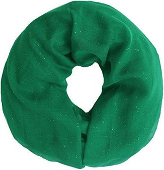 Lina & Lily écharpe tube avec des paillettes doux et léger (Vert)