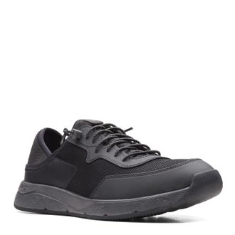 Clarks Herren Davis Low Sneaker, Schwarz Kombi, 41 EU