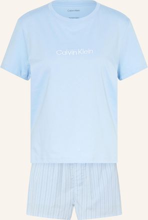 Calvin Klein Shorty-Schlafanzug Cotton Poplin blau