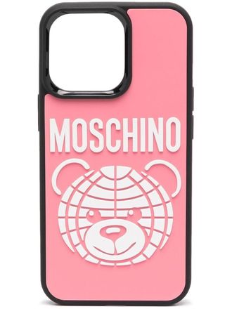 Moschino coque diPhone 13 Pro &agrave; motif Teddy Bear - Rose