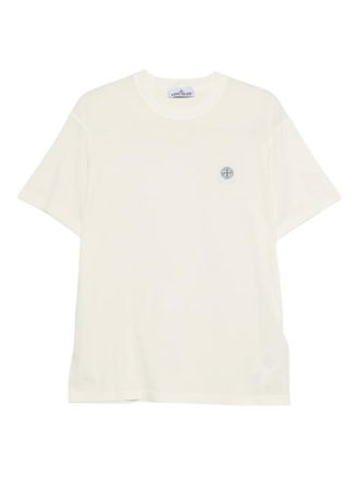 Stone Island logo-patch T-shirt - Tons neutres