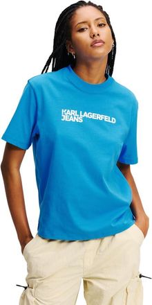 Karl Lagerfeld Karl Lagerfeld Jeans, Damen, Regular Kurzarm Essential Logo T-Shirt, Normale Passform, Blithe, L