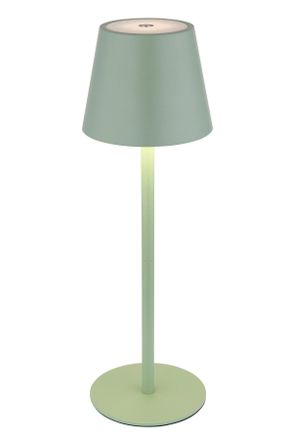 Novel Akku-Tischleuchte, Opal, Hellgr&uuml;n, Metall, Kunststoff, Uni,Uni, rund,rund, 36 cm, Farben fixierbar, Touch (on/off), Farbtemperaturwechsler, Lampen & L
