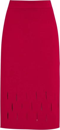 Gloria Coelho laser-cut midi skirt - Rot