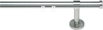 Indeko CONSUL, Gardinenstange mit Innenlauf &Oslash; 20mm auf Ma&szlig;, 1-Lauf, edelstahloptik, Komplettset mit Zubeh&ouml;r