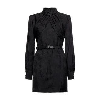 John Richmond Kurzes Kleid mit G&uuml;rtel und gerafftem Ausschnitt - - Dresses - Damen - Schwarzk - S