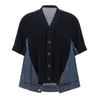 sacai Denim x Strick Cardigan - - Knitwear - Damen - Blau - M