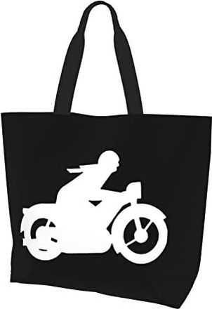 AOOEDM Rider Motorcycles Sac &agrave; provisions r&eacute;utilisable en toile pour femme