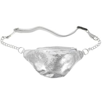 Tendycoco Bauchtasche Damen Pailletten Silber Umh&auml;ngetasche Glitzer H&uuml;fttasche Mit Rei&szlig;verschluss F&uuml;r Reisen Sport Outdoor Alltag