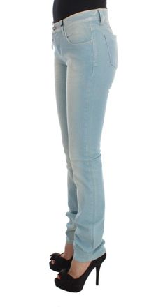 Costume National Womens Blue Cotton Blend Super Slim Fit Jeans Clothing