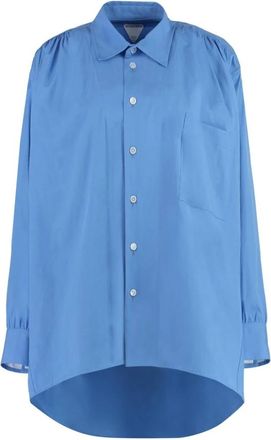 Bottega Veneta Femme, Blouses et Chemises, Bleu, Taille: 32 FR Pleated Back Poplin Shirt