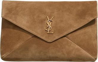 Saint Laurent Clutches - Cassandre Envelope Clutch - Gr. unisize - in Braun - f&uuml;r Damen
