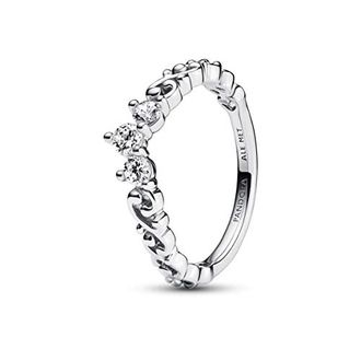 Pandora Pandora Moments Bague Tiare Volute Royale en argent sterling avec zircones cubiques transparentes, taille 54