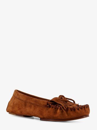PARIS TEXAS Womens Indiana Suede Loafers Brown