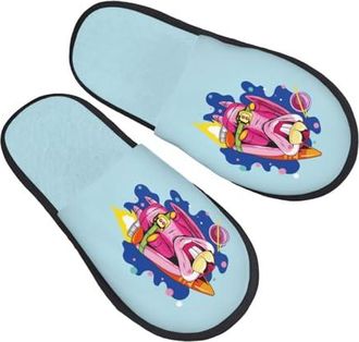 Generic Un Lapin Transportant Des Carottes Propulsé Dans LEspace Pantoufles En Peluche Confort Pantoufles Moelleuses Légères Slippers Pour Chambre Extérieur U