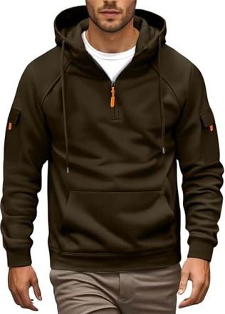 Generic Sweat &agrave; capuche l&eacute;ger uni pour homme 2026 Automne Hiver Patchwork Couleur Patchwork Manteau d&eacute;contract&eacute; V&ecirc;tements pour entra&icirc;nement int&eacute;rieur et ext&eacute;r
