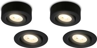 Briloner 2 in 1 LED Aufbauspot und Einbaustrahler schwenkbar, dimmbar, warmwei&szlig;es Licht, LED Spot 230V, Deckenspot, Einbauleuchte, Deckenstrahler, 68mm Lochmas