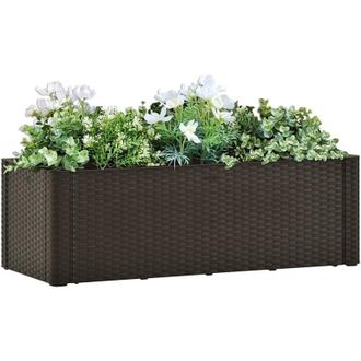 vidaXL Lit sur&eacute;lev&eacute; de jardin avec syst&egrave;me darrosage Moka 100x43x33cm vidaXL