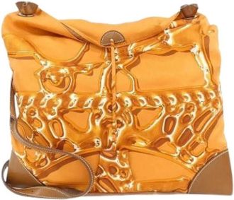 Herm&egrave;s Pre-owned Vintage Silk Shoulder Bag - Femme - Pre-owned - Orange - Taille: ONE Size