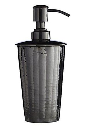 Premier Housewares gehämmert Effekt schwarz Nickel Finish Lotion Spender, Silber, 19 x 9 x 9 cm