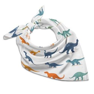 Generic Écharpe carrée colorée en soie avec motif dinosaure - Écharpe légère pour cheveux - Respirant - Cadeau pour homme et femme, multicolore, 60x60cm