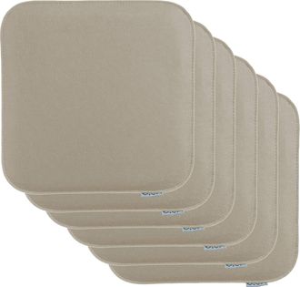 Brandsseller 6er Set Sitzkissen aus Filz 35x35x2 cm - Robuste Stuhlauflagen für innen und außen, eckiges Sitzpolster, strapazierfähiges Kissen für Stühle - Beige