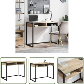 vidaXL vidaXL Wohnzimmer Schreibtisch - Schreibtisch mit Speicher Sonoma 100 x 50 x 75 cm Holzwerkstoff