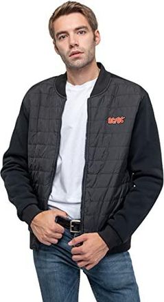 AC/DC Quilted Veste Classic Band Logo Nouveau Officiel Noir Unisex Xl Size XL
