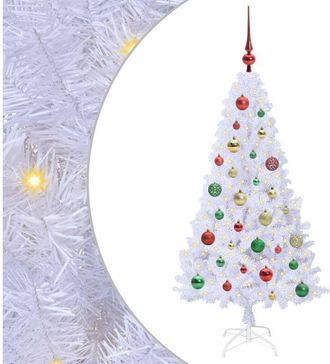 vidaXL K&uuml;nstlicher Weihnachtsbaum Wei&szlig; 120 cm PVC und Stahl vidaXL