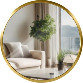 Clp Wandspiegel Elsie I Runder Spiegel in unterschiedlichen Größen I Rahmentiefe 3 cm, ideal für Wohnzimmer, Schlafzimmer oder Bad, Farbe:Gold Glanz, Größ