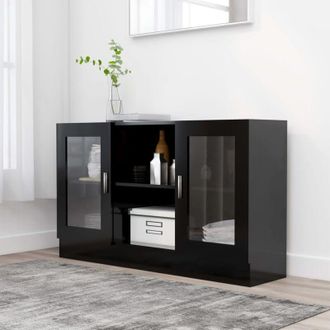 vidaXL Armoire &agrave; vitrine Noir 120x30,5x70 cm Agglom&eacute;r&eacute;