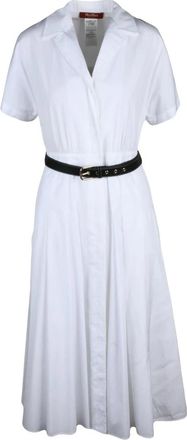 Max Mara Femme, Robes, Blanc, Taille: 40 FR Slam Cotton Shirtdress