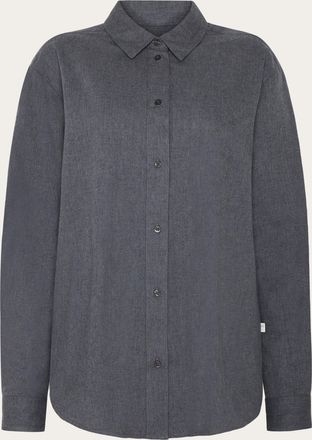 Knowledge Cotton Apparel Damen vegan Hemd Damen Flanell Dunkelgrau Melange