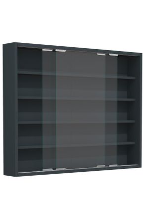 MID.YOU Mid.you H&auml;ngevitrine, Anthrazit, Holzwerkstoff, 4 F&auml;cher, 77x60x10 cm, h&auml;ngend, Wohnzimmer, Wohnw&auml;nde, Vitrinenschr&auml;nke