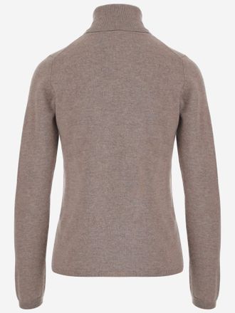 Allude Womens Cashmere Turtleneck Sweater Beige