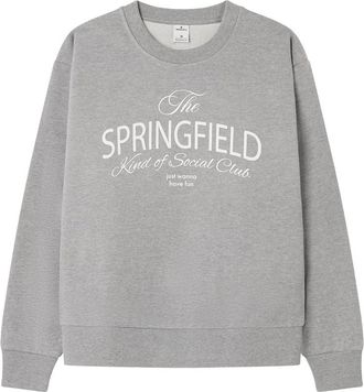 Springfield Herren Sudadera Branding Fleece ESP Frq Sweatshirt, grau meliert, XL