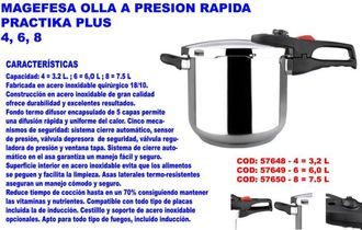 Magefesa Practika Plus Schnellkochtopf 6 Liter - Magefesa
