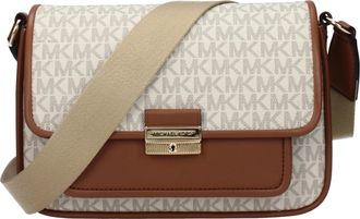 Michael Kors Bradshaw Femmes Sac Bandouli&egrave;re Tissu Beige/Gland