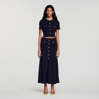 Sandro Cardigan court en maille pointelle