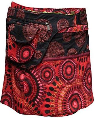 Shopoholic Fashion Shopoholic Mode Femmes R&eacute;versible des Deux C&ocirc;t&eacute;s Enveloppant Rond Hippie Popper Jupe - Rose, Femme, Taille Unique