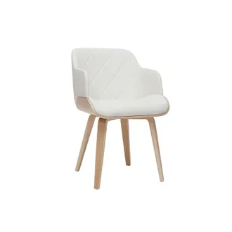 Miliboo Miliboo - Chaise design blanc et bois clair lucien