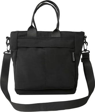 Generic Grand sac fourre-tout en nylon pour femme - Multi-poches - Bandouli&egrave;re r&eacute;glable - Pour l&eacute;cole et le travail, Noir, 7.48*3.54*8.66inch